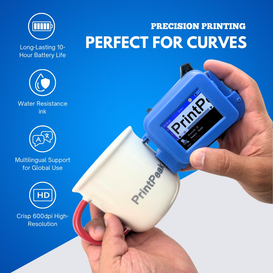 PrintPeak™ - Mini Handheld Printer | Perfect for Curved Surfaces [%25 OFF]