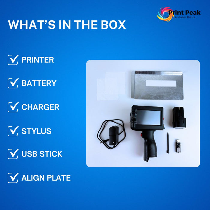 PrintPeak Handheld Inkjet Printer for Multi-Surface Printing